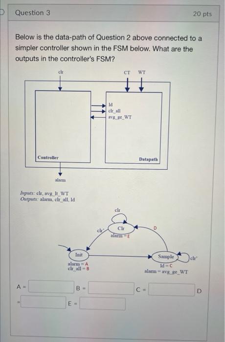 Below is the data-path of Question 2 above connected | Chegg.com