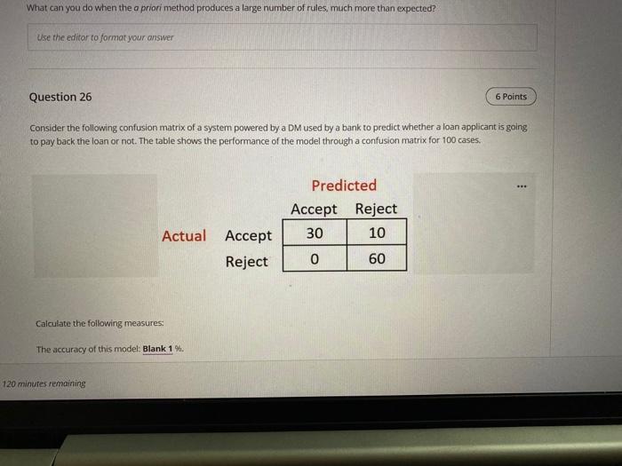 Solved What can you do when the a priori method produces a | Chegg.com