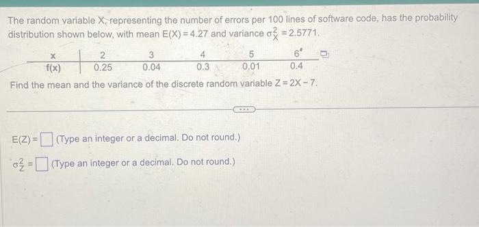 Solved The random variable X, representing the number of | Chegg.com