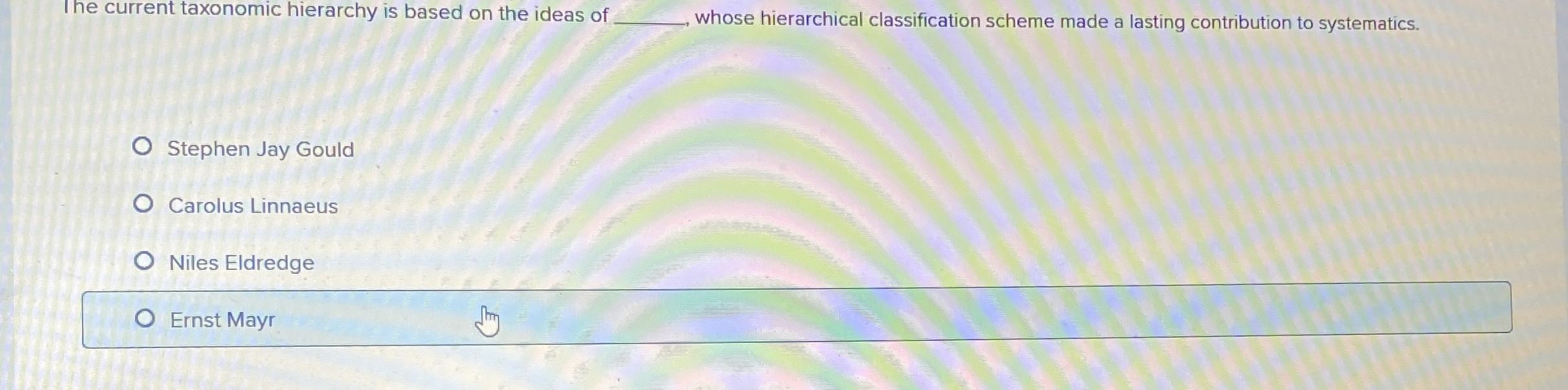 Solved The current taxonomic hierarchy is based on the ideas | Chegg.com