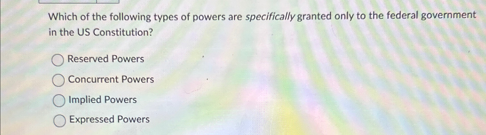 Solved Which of the following types of powers are | Chegg.com