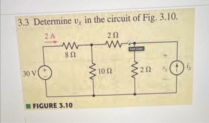 Solved 3.3 Determine vx in the circuit of Fig. 3.10. FIGURE | Chegg.com