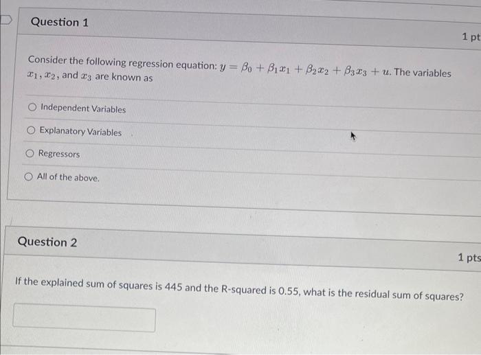 Solved Consider the following regression equation: | Chegg.com