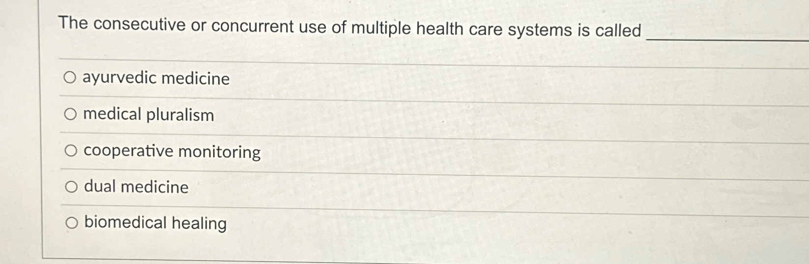 Solved The consecutive or concurrent use of multiple health | Chegg.com