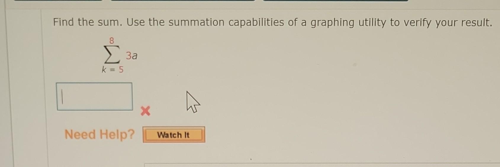 Solved Find the sum. Use the summation capabilities of a | Chegg.com