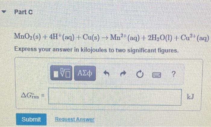 Solved Part A Pb2+ (aq) + Fe(s) → Pb(s)+Fe2+ (aq) Express | Chegg.com