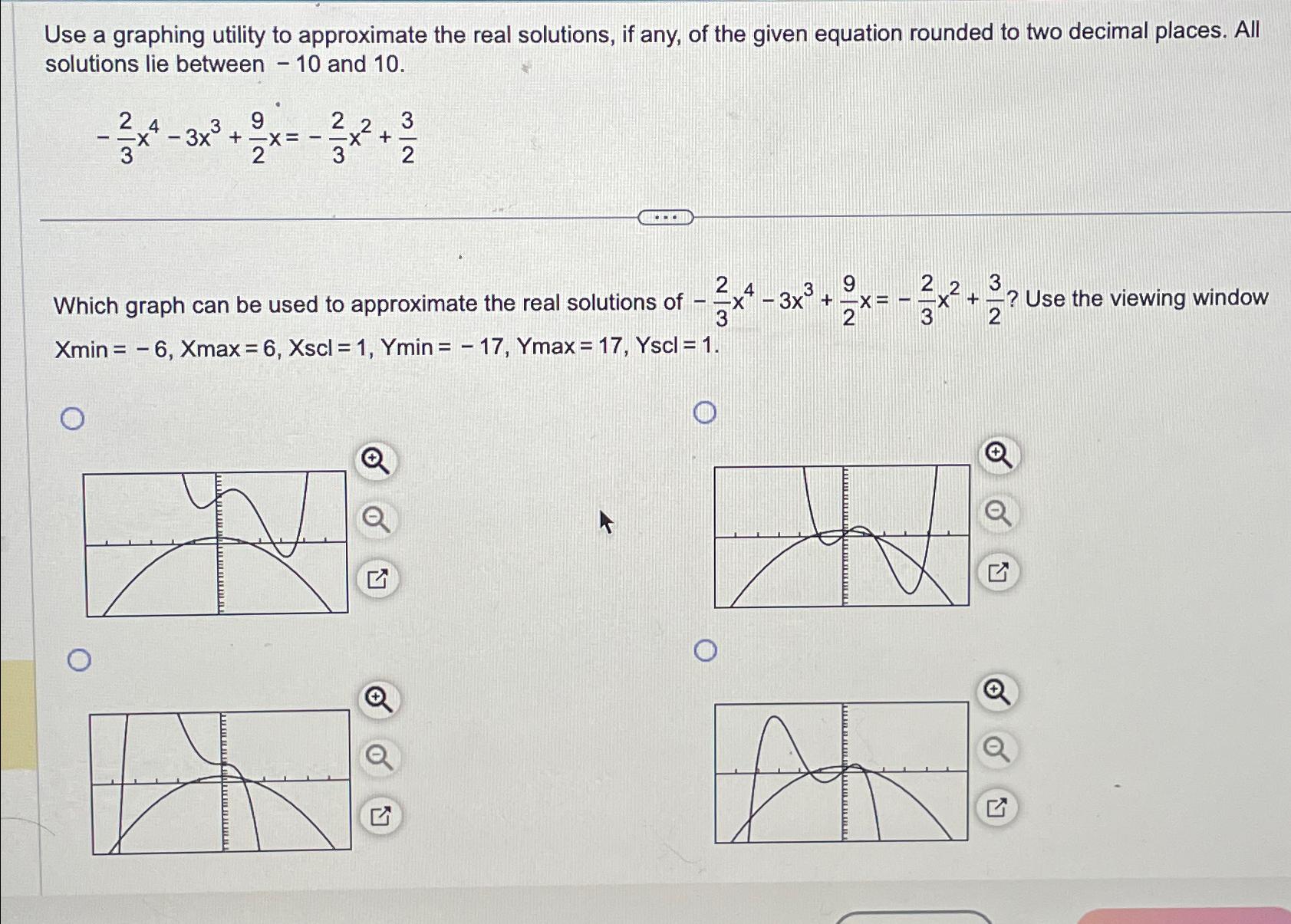 Solved Use a graphing utility to approximate the real | Chegg.com