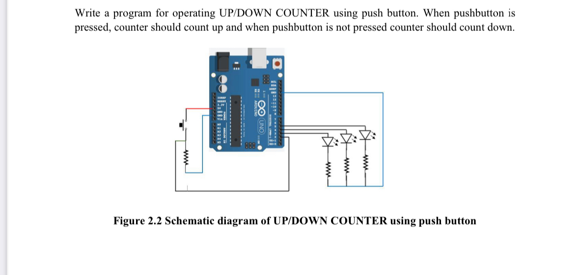 Solved Write a program for operating UP/DOWN COUNTER using | Chegg.com