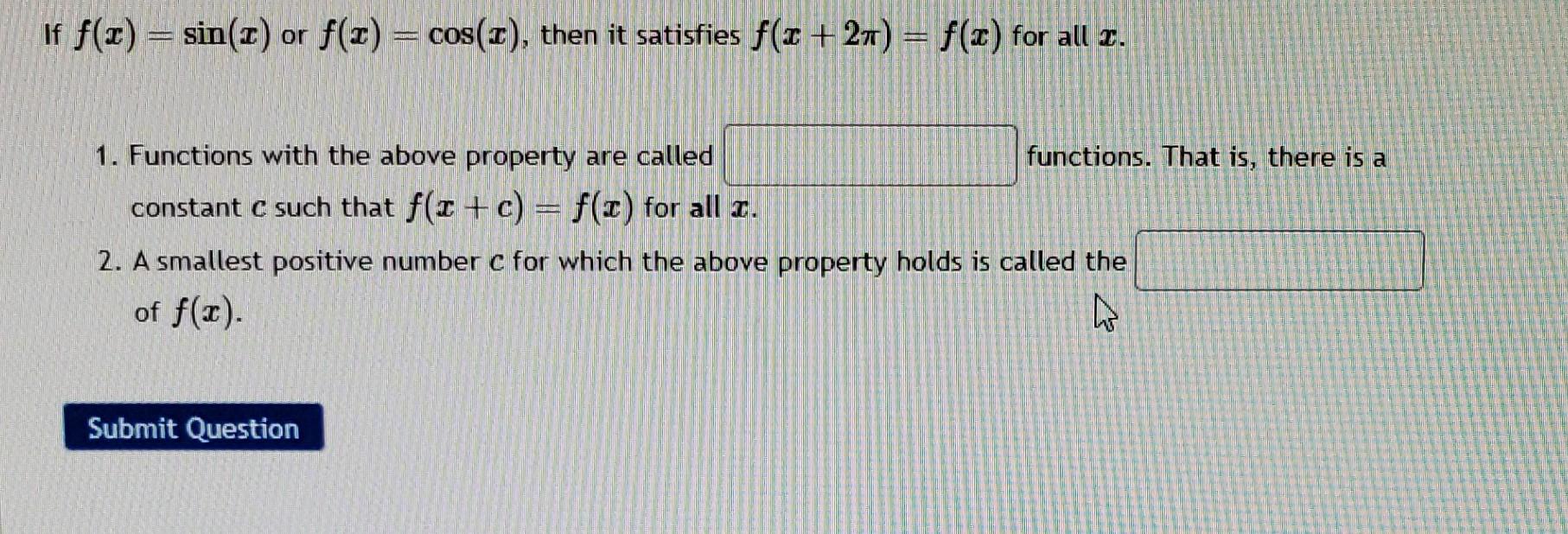 Solved If f(x)=sin(x) or f(x)=cos(x), then it satisfies | Chegg.com