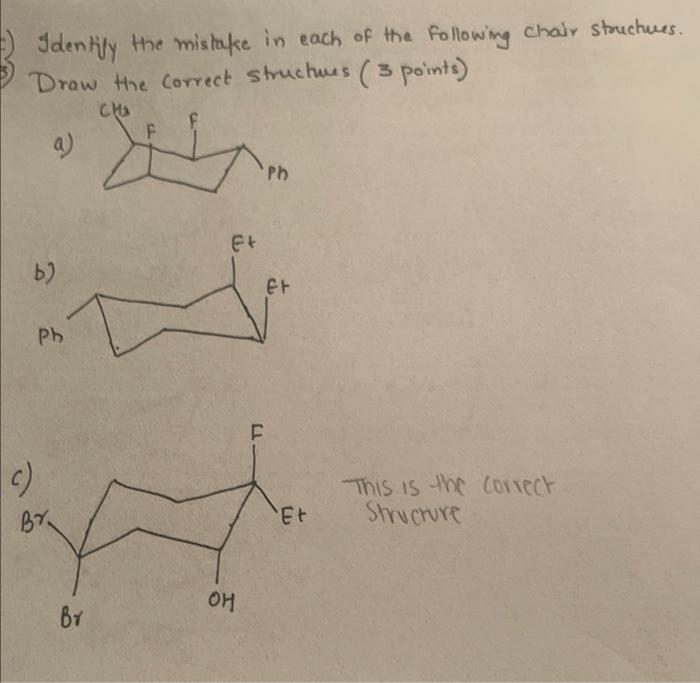 Solved Identify the mistake in each of the following chair | Chegg.com