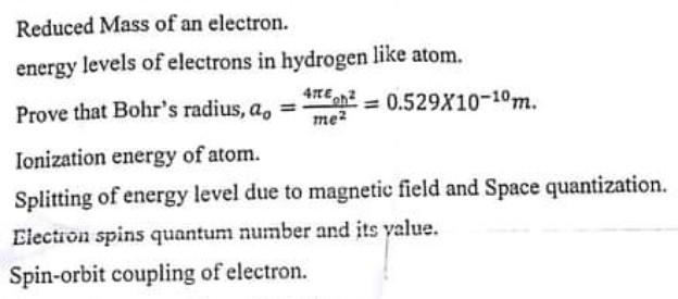 Solved Reduced Mass of an electron. energy levels of | Chegg.com