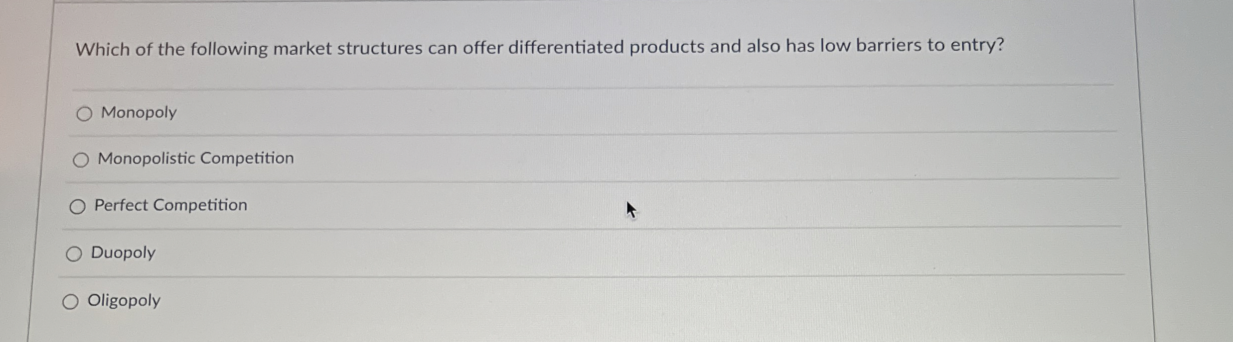Solved Which of the following market structures can offer | Chegg.com