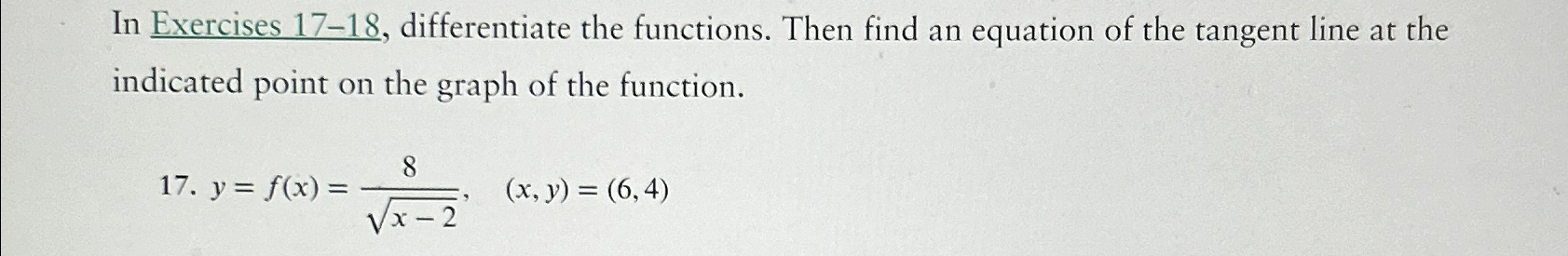 Solved In Exercises 17-18, ﻿differentiate the functions. | Chegg.com