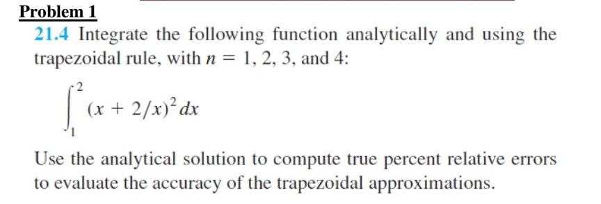 Solved Problem 121.4 ﻿Integrate the following function | Chegg.com
