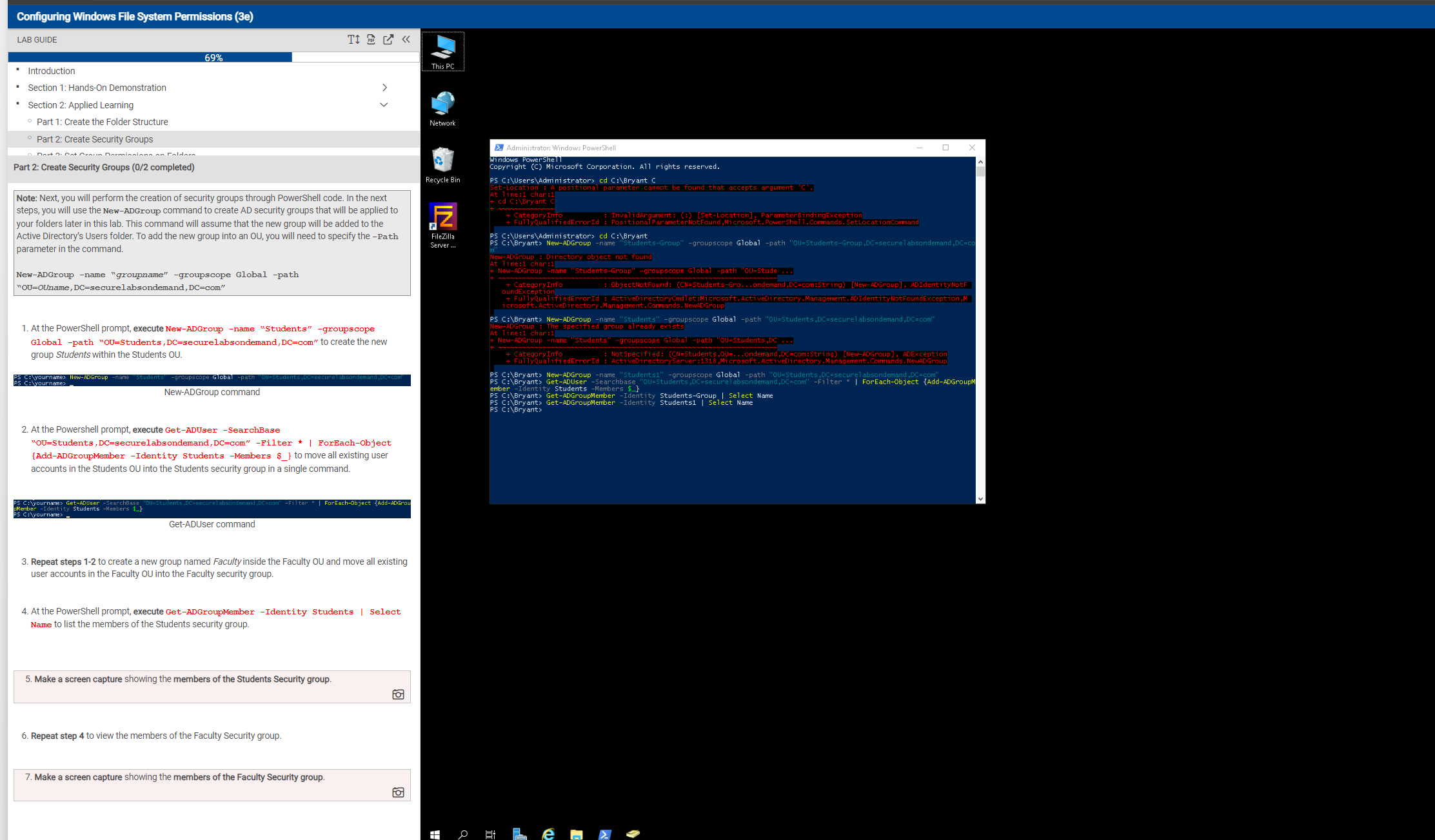 Solved Configuring Windows File System Permissions (3e)LAB | Chegg.com