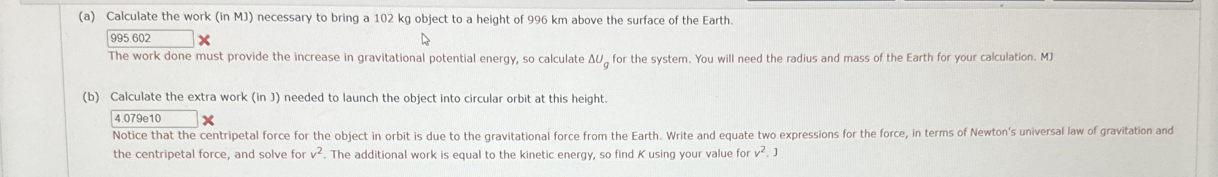 Solved (a) ﻿Calculate the work (in MJ) ﻿necessary to bring a | Chegg.com