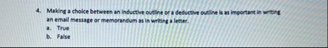 Solved Making a choice between an inductive outline or a | Chegg.com