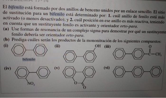El bifenilo está formado por dos anillos de benceno | Chegg.com