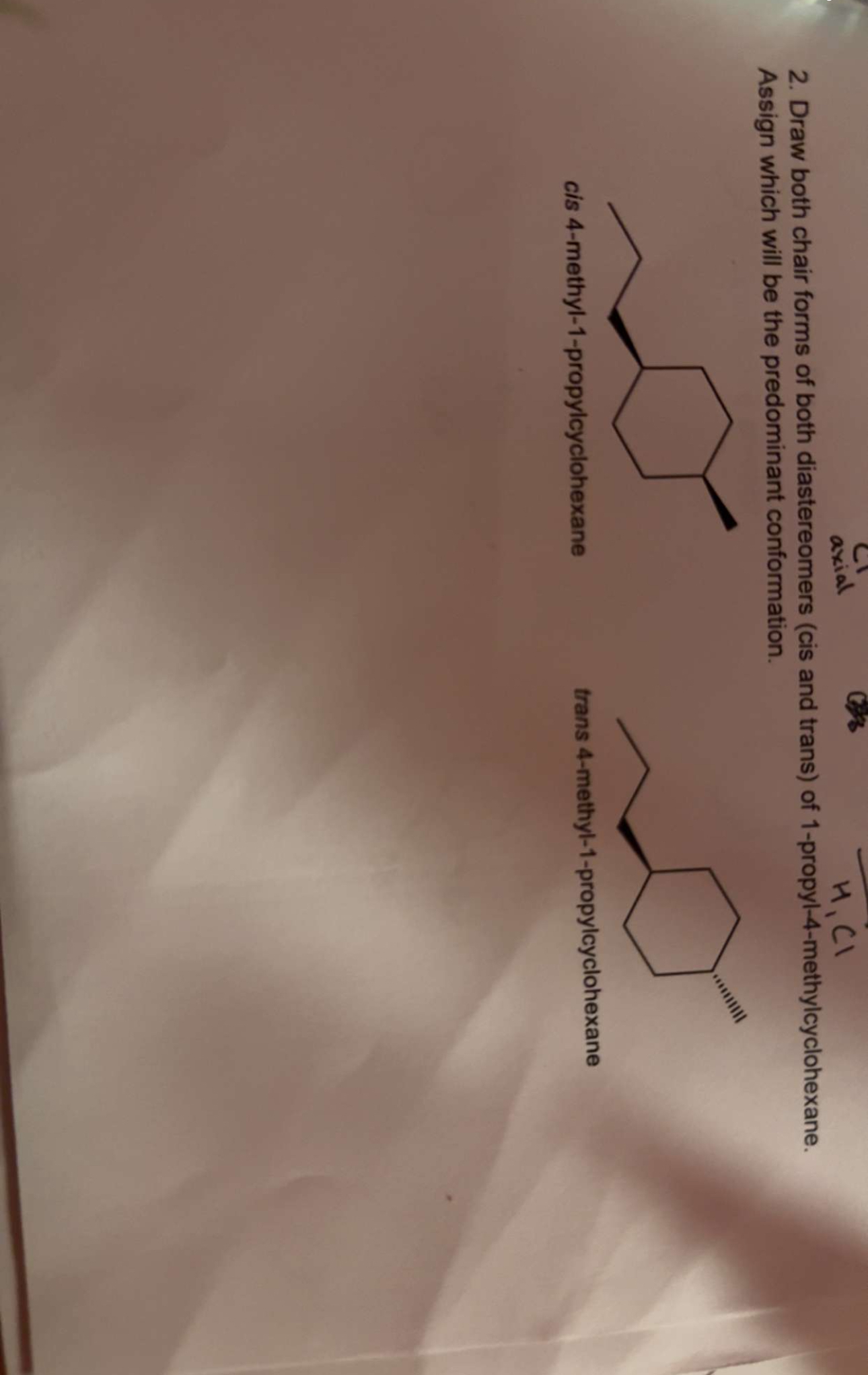 Solved Draw both chair forms of both diastereomers (cis and | Chegg.com