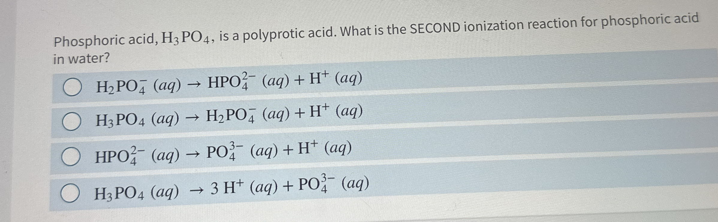 Solved Phosphoric acid, H3PO4, ﻿is a polyprotic acid. What | Chegg.com