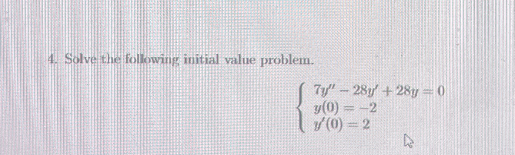 Solved Solve the following initial value | Chegg.com