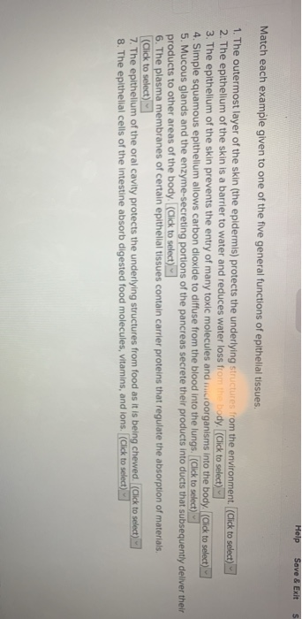 Solved Help Save & Exit 5 Match each example given to one of | Chegg.com