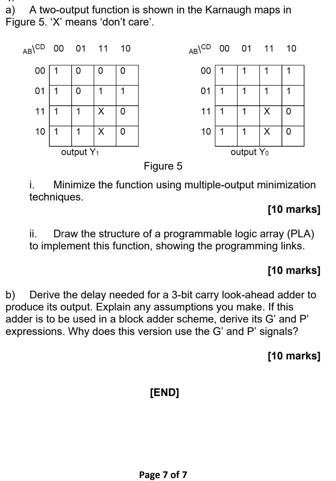 Solved A A Two Output Function Is Shown In The Karnaugh 2006