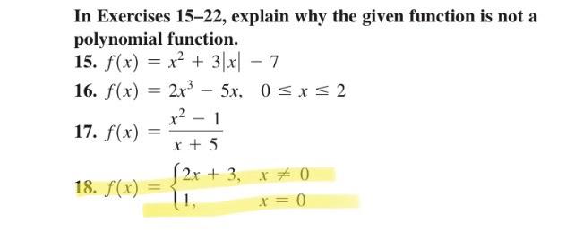 Solved In Exercises 15-22, explain why the given function is | Chegg.com