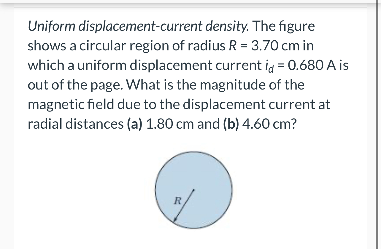 Solved Uniform displacement-current density. The figure | Chegg.com