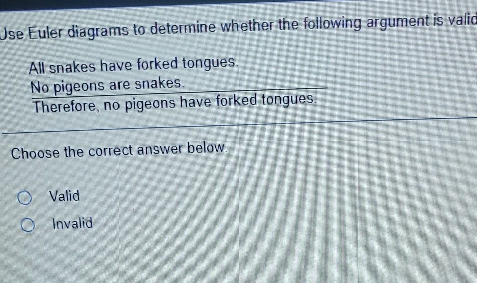 Solved Jse Euler diagrams to determine whether the following | Chegg.com