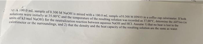 Solved 75. A 100.0 mL sample of 0.300MNaOH is mixed with a | Chegg.com