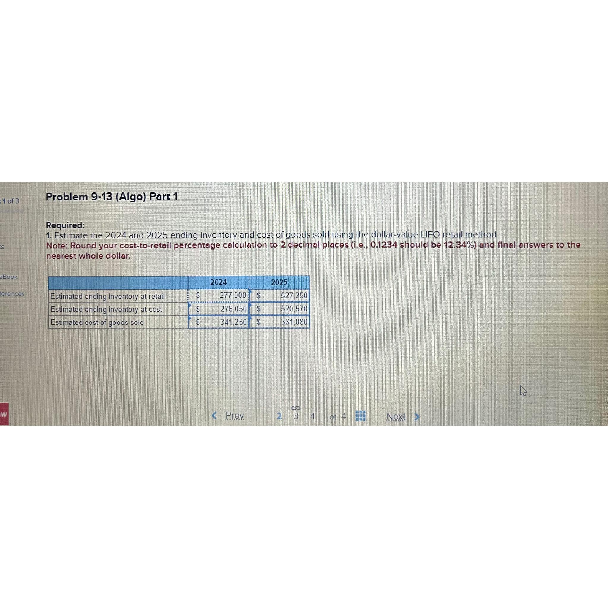 Required informationProblem 9-13 (Algo) ﻿Retail | Chegg.com