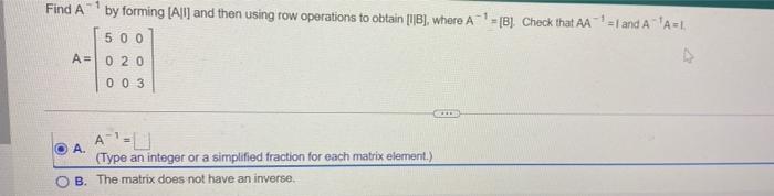 Solved Find Aby forming (Alll and then using row operations | Chegg.com