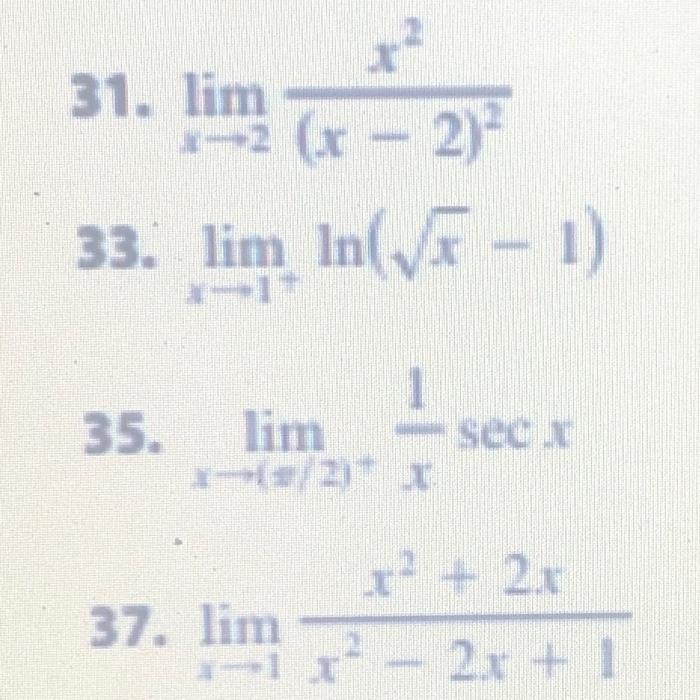 Solved Determine the infinite limit. 31. lim * *-2 (x - 2) | Chegg.com