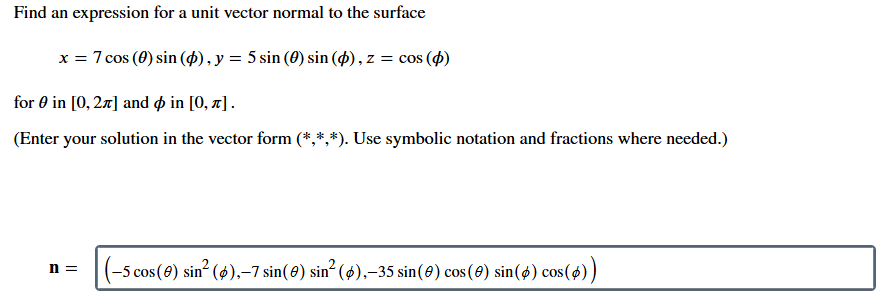 Solved Find an ﻿expression for a unit vector normal to ﻿the | Chegg.com