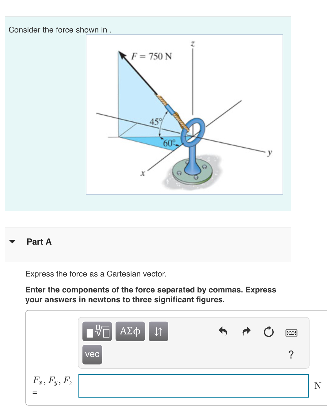 Solved Consider the force shown inPart A\end{array}] | Chegg.com