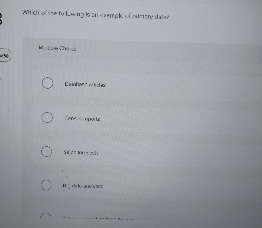 Solved Which of the following is an example of primary | Chegg.com