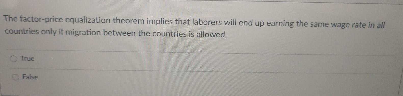Solved According to the Stolper-Samuelson theorem, the | Chegg.com
