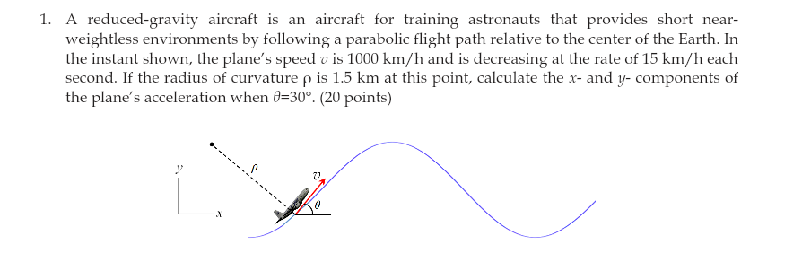 Solved 1. A reduced-gravity aircraft is an aircraft for | Chegg.com