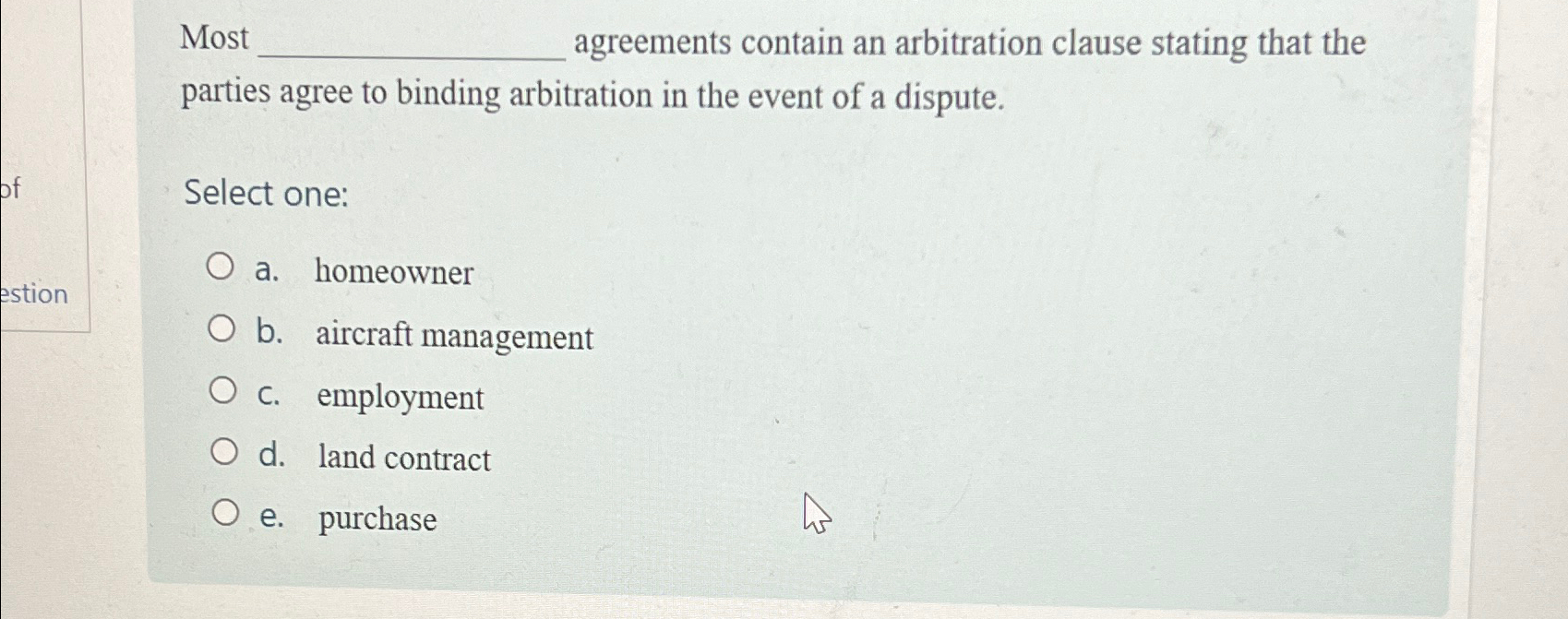 Solved Most agreements contain an arbitration clause stating | Chegg.com