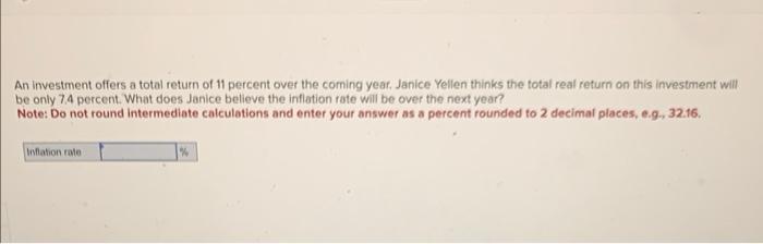 Solved An investment offers a total return of 11 percent | Chegg.com