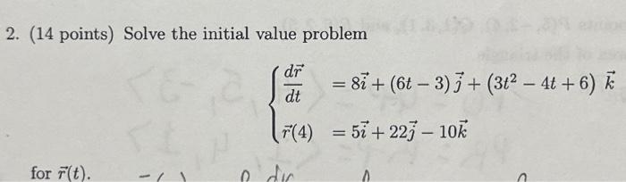 Solved 2. (14 points) Solve the initial value problem | Chegg.com