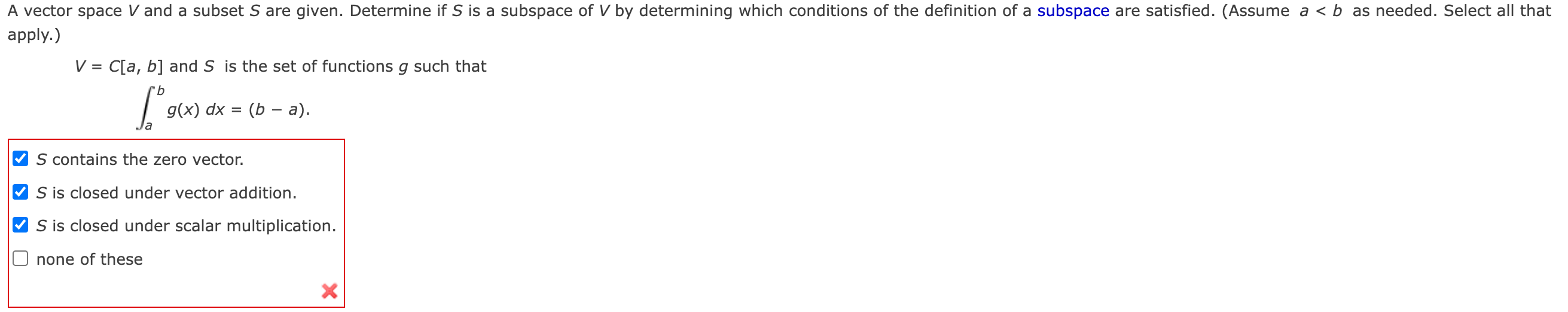 Solved apply.)V=C[a,b] ﻿and S ﻿is the set of functions g | Chegg.com