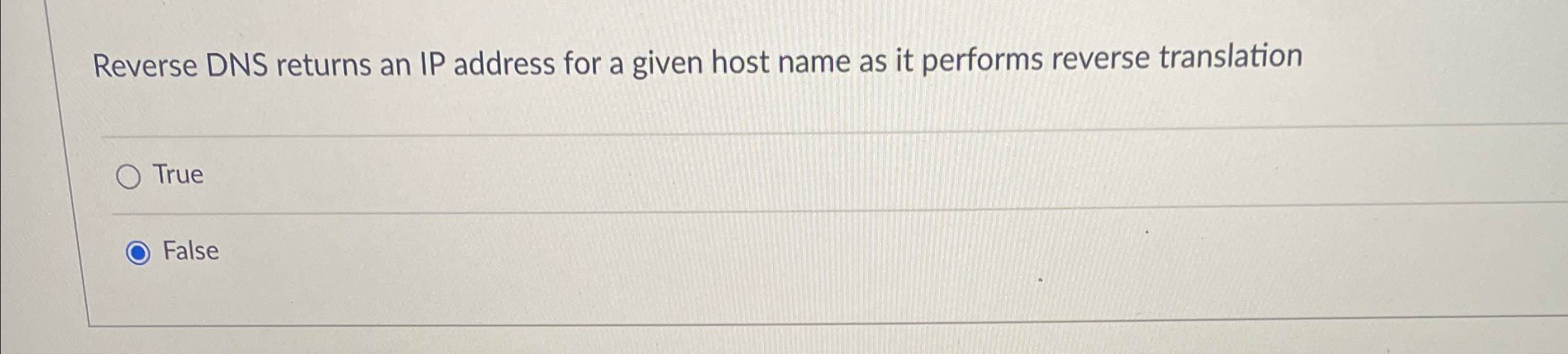 Reverse DNS returns an IP address for a given host | Chegg.com