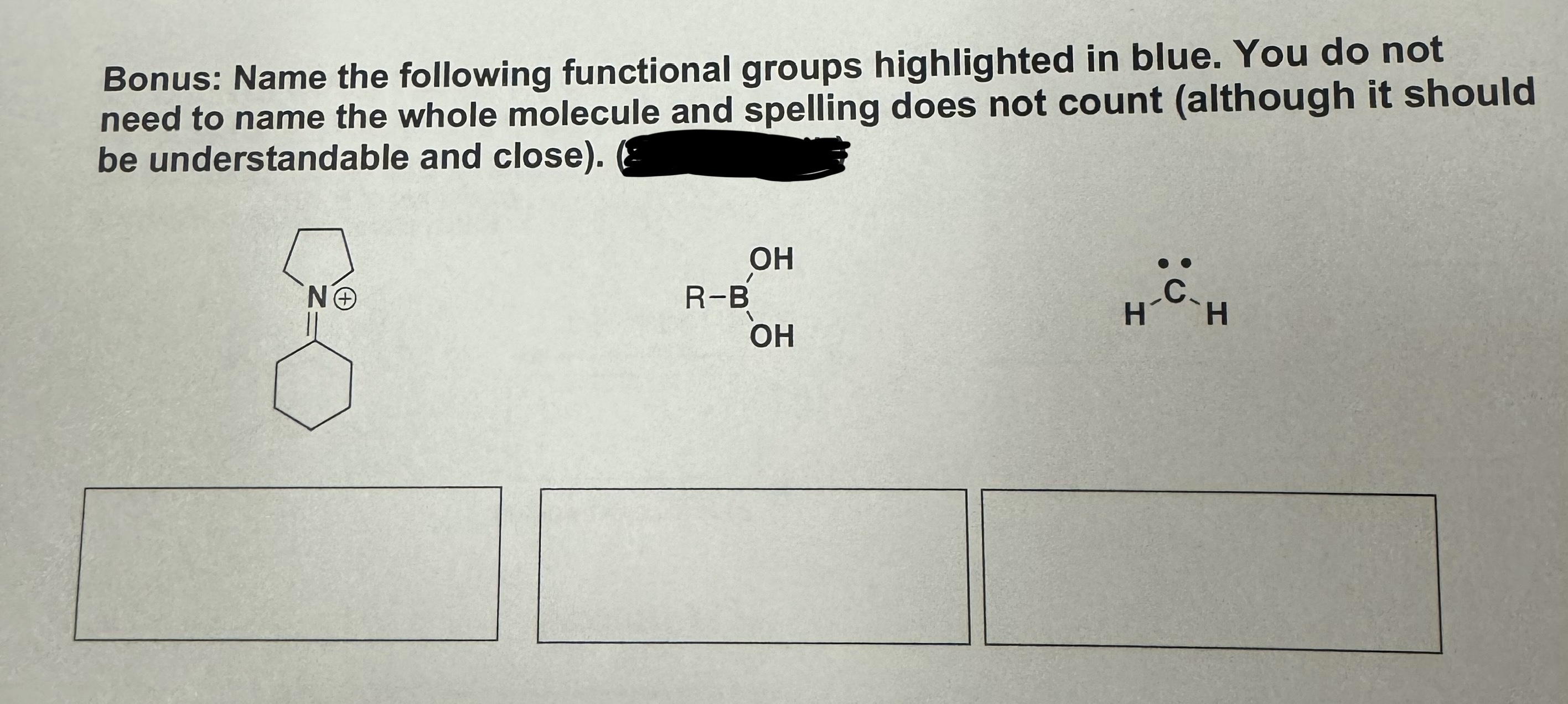 Solved Bonus: Name the following functional groups | Chegg.com