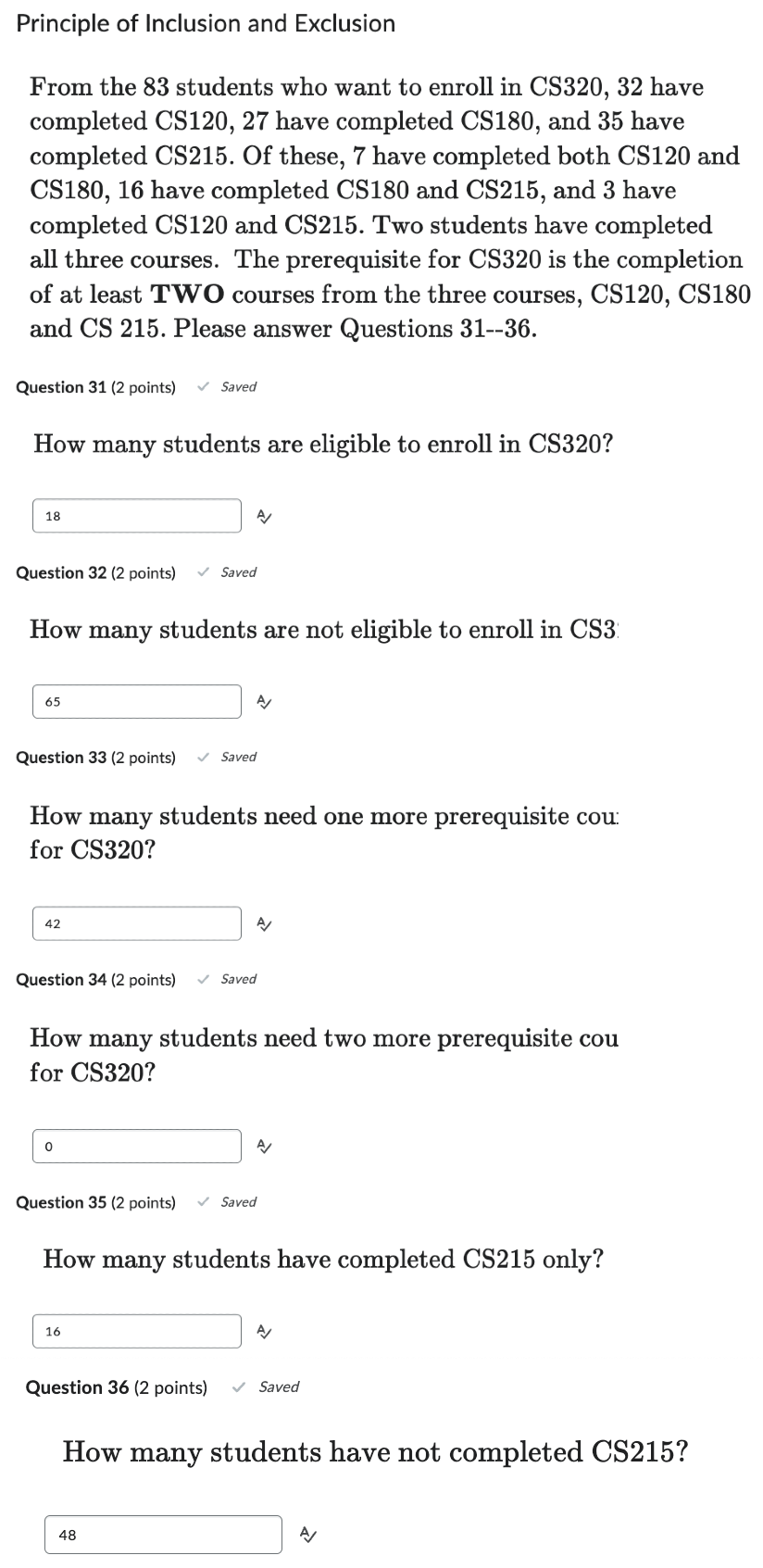 Solved Principle of Inclusion and ExclusionFrom the 83 | Chegg.com