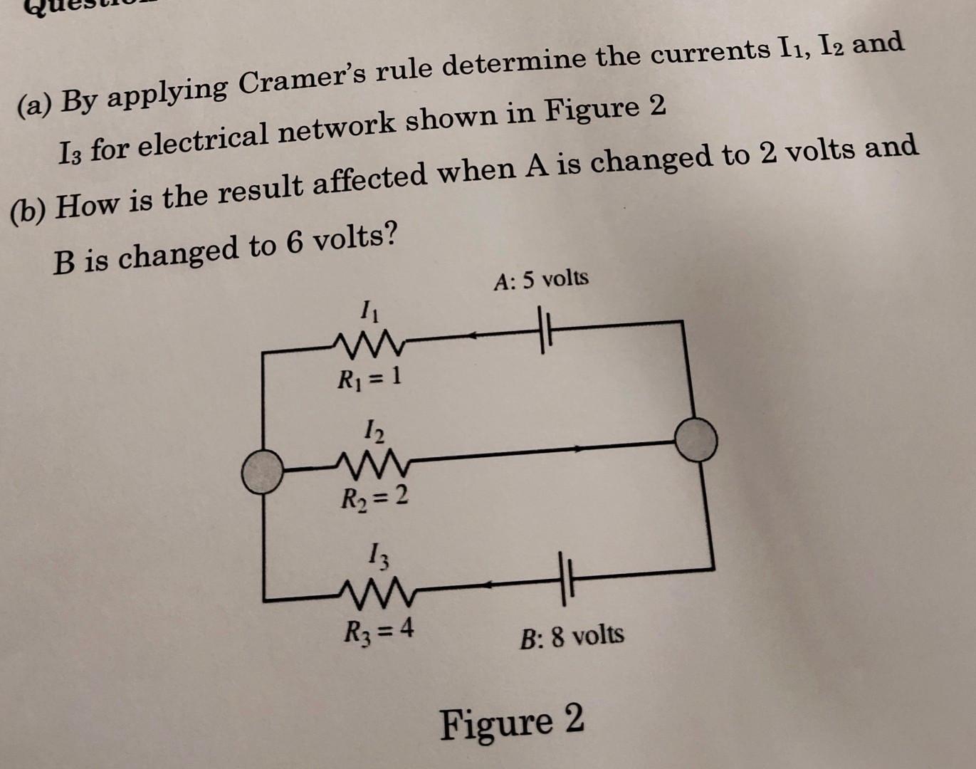 Solved (a) By applying Cramer's rule determine the currents | Chegg.com