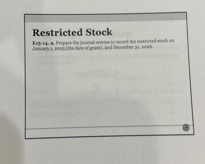 Solved Restricted Stock Restricted-stock plans transfer | Chegg.com