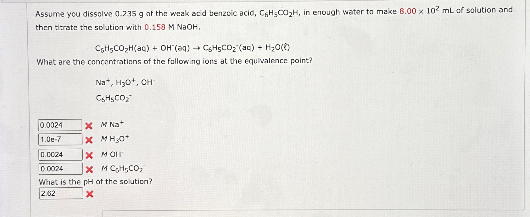 Solved Assume you dissolve 0.235g ﻿of the weak acid benzoic | Chegg.com