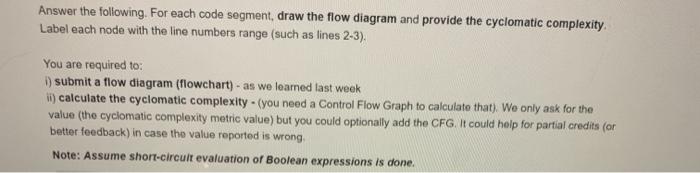 Solved Answer the following. For each code segment, draw the | Chegg.com